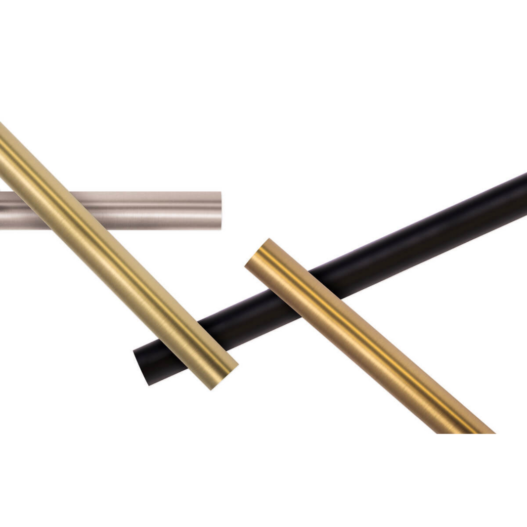 Kirsch Designer Metal Stationary Drapery Rod Pole - Various Colors / S