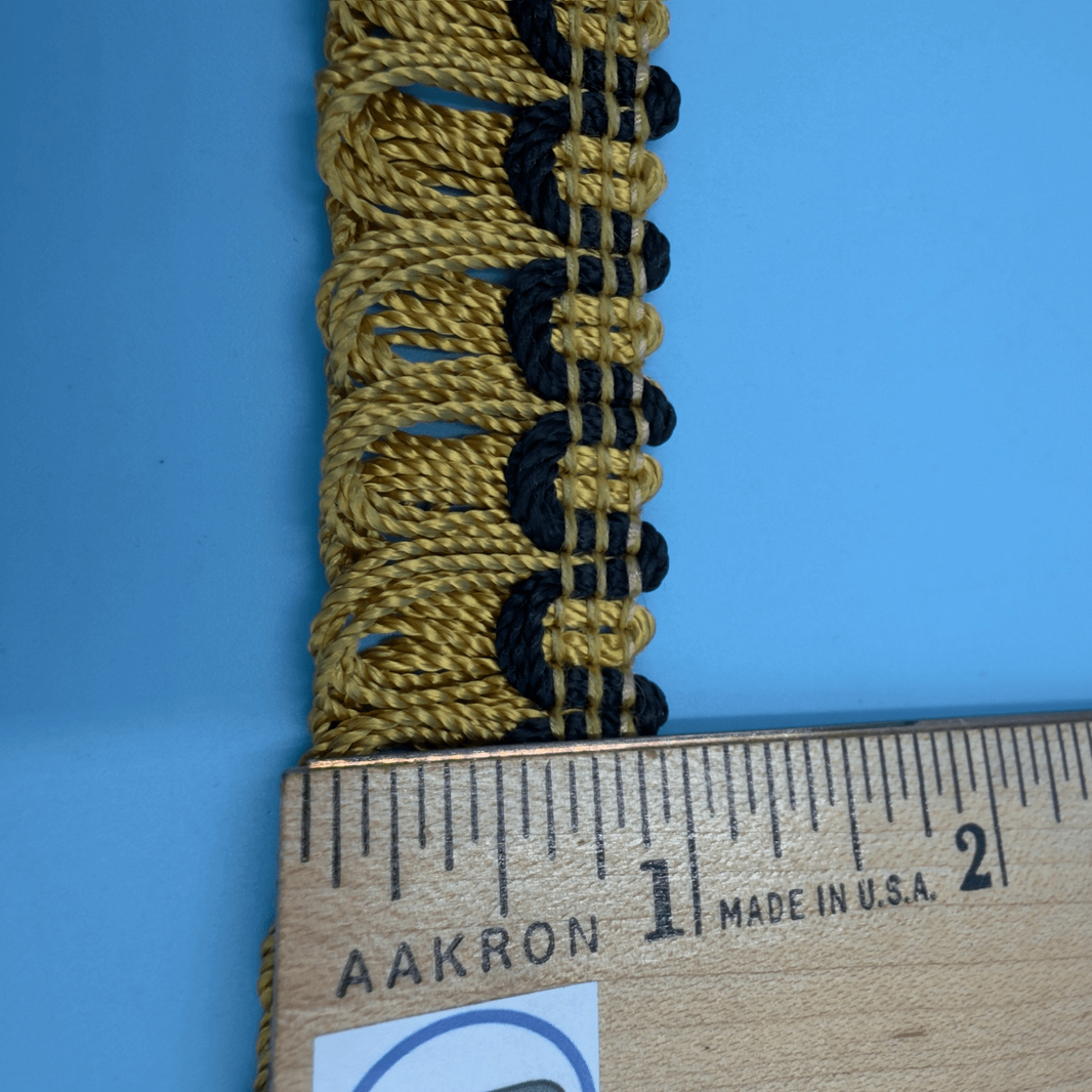 Conso Vintage Loop Fringe Trim U09 Black/Gold - 144Yards/roll
